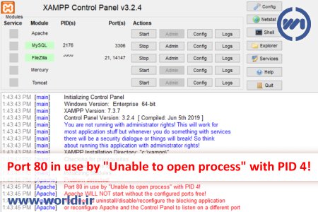 آموزش رفع خطای Port 80 in use by “Unable to open process” with PID 4 | دنیای اطلاعات